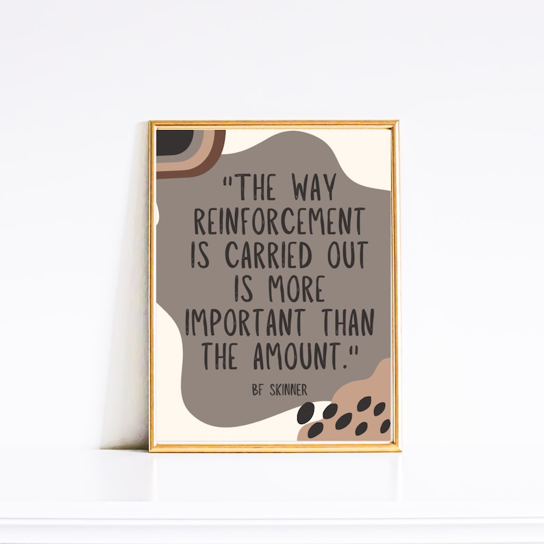BF Skinner Reinforcement Quote Wall Print for Therapist Office, Special ...