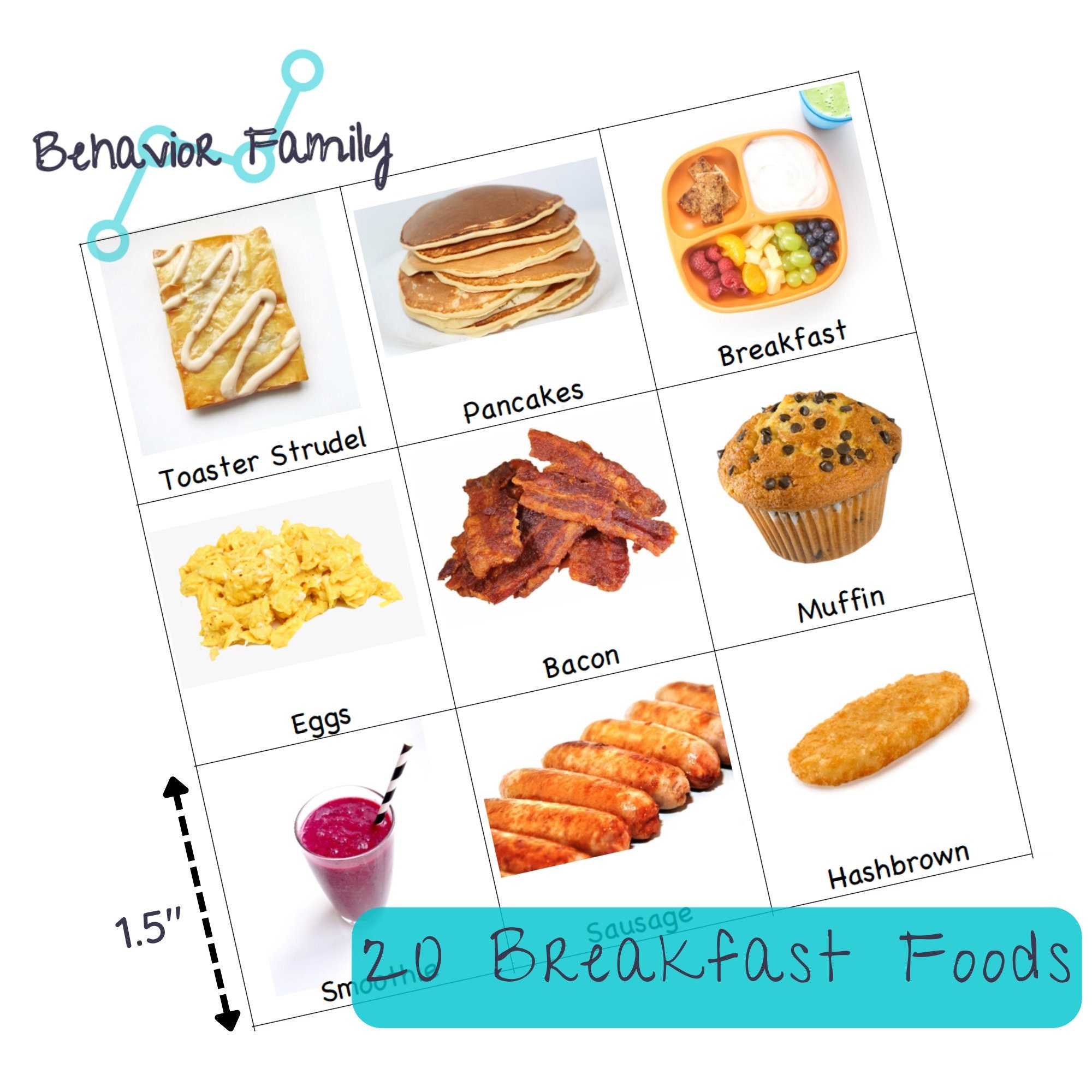 Breakfast Foods Picture Communication Cards - Etsy