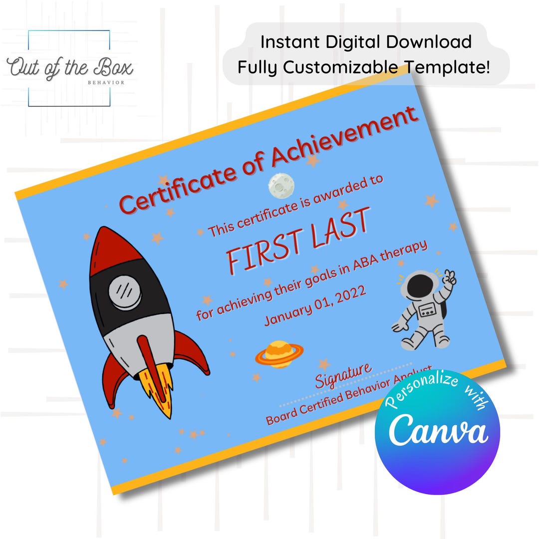 Therapy Graduation (out of This World) Certificate or Diploma; Award ...