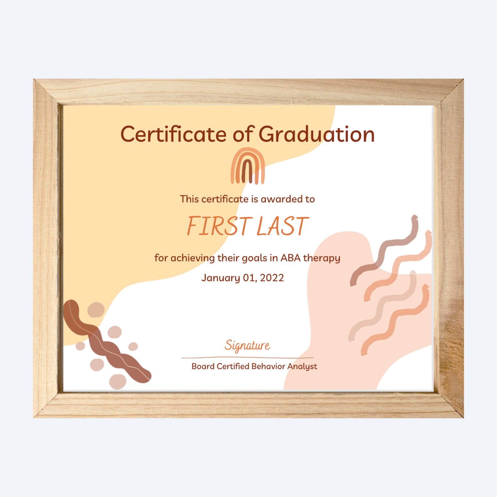 Therapy Graduation Certificate Template neutral Modern - Etsy