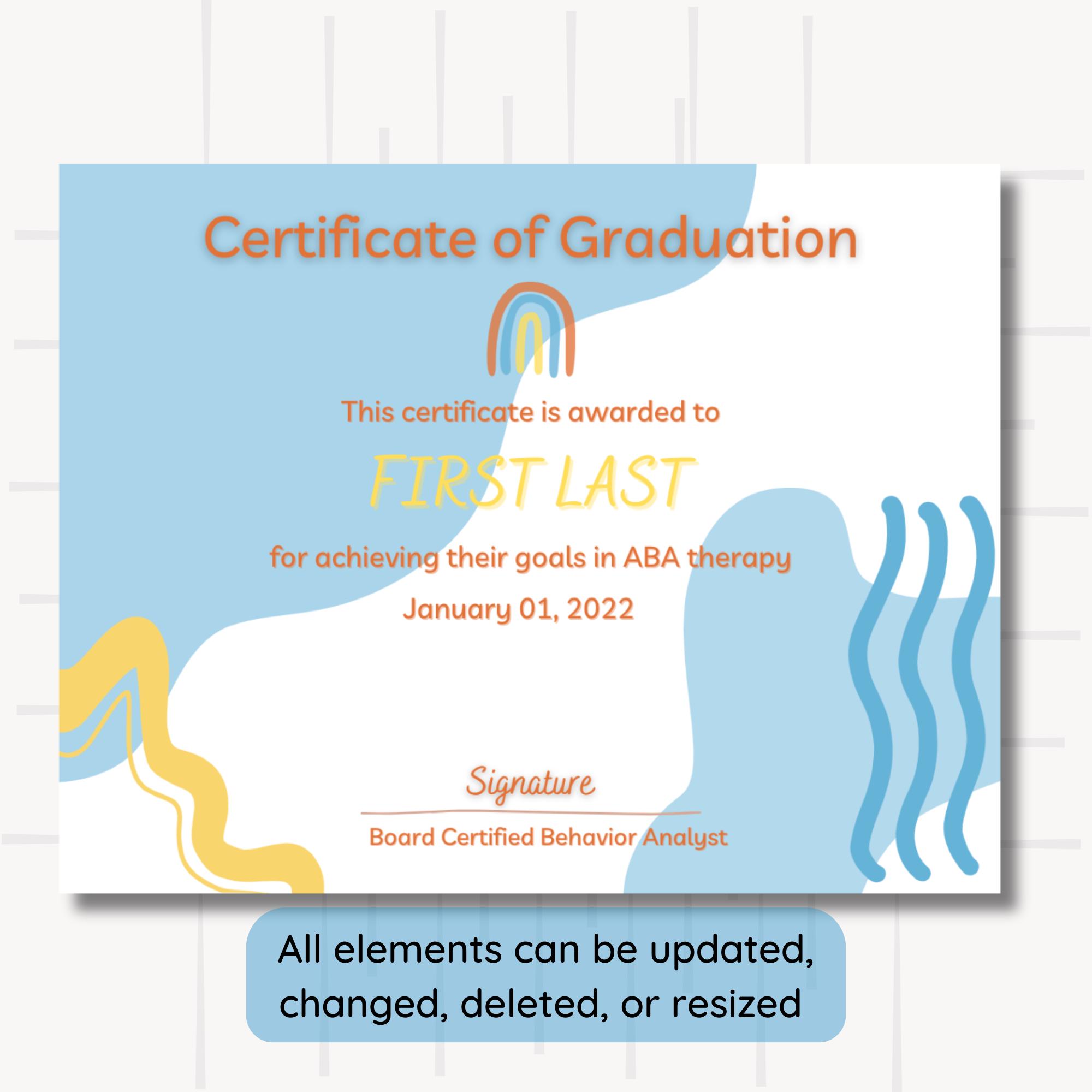 Therapy Graduation Certificate Template (cool Modern Theme); for ...