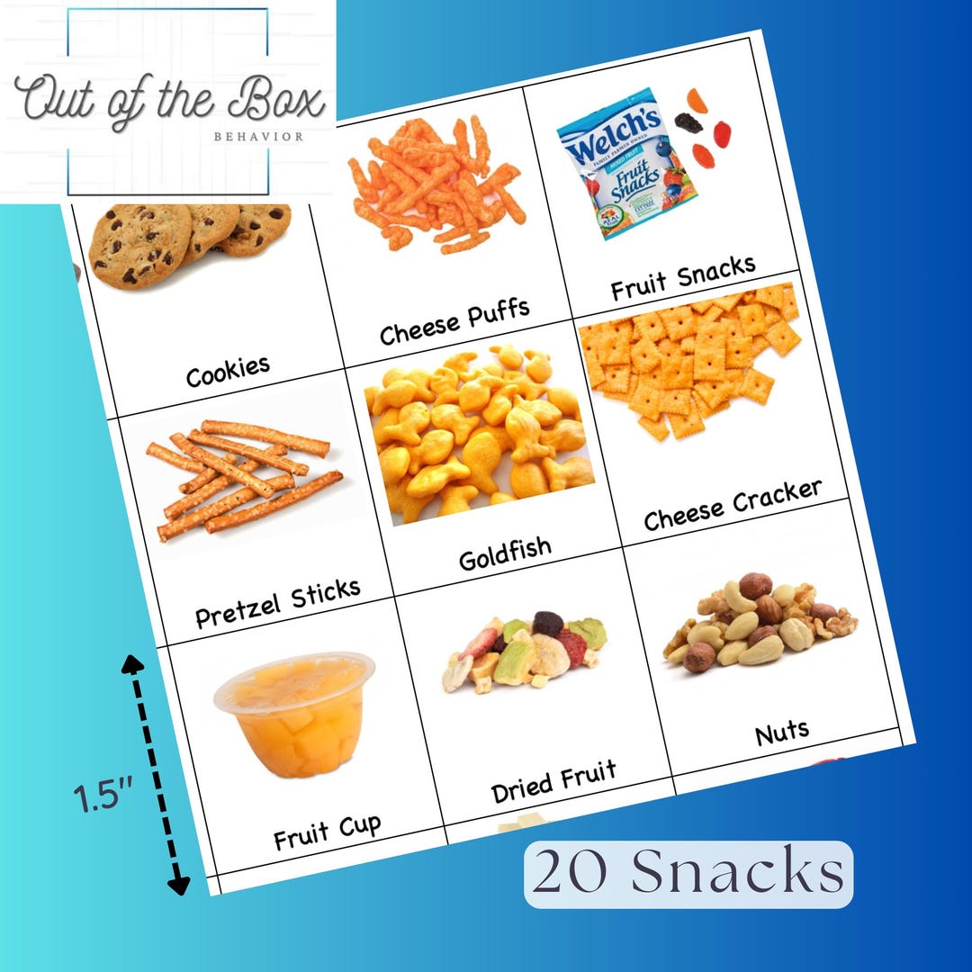 Snacks: Picture Communication Cards - Etsy