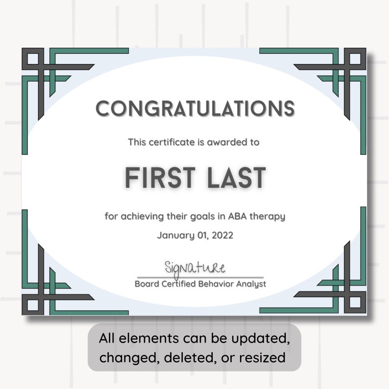 Therapy Graduation Certificate Template (cool & Collected Theme); for ...