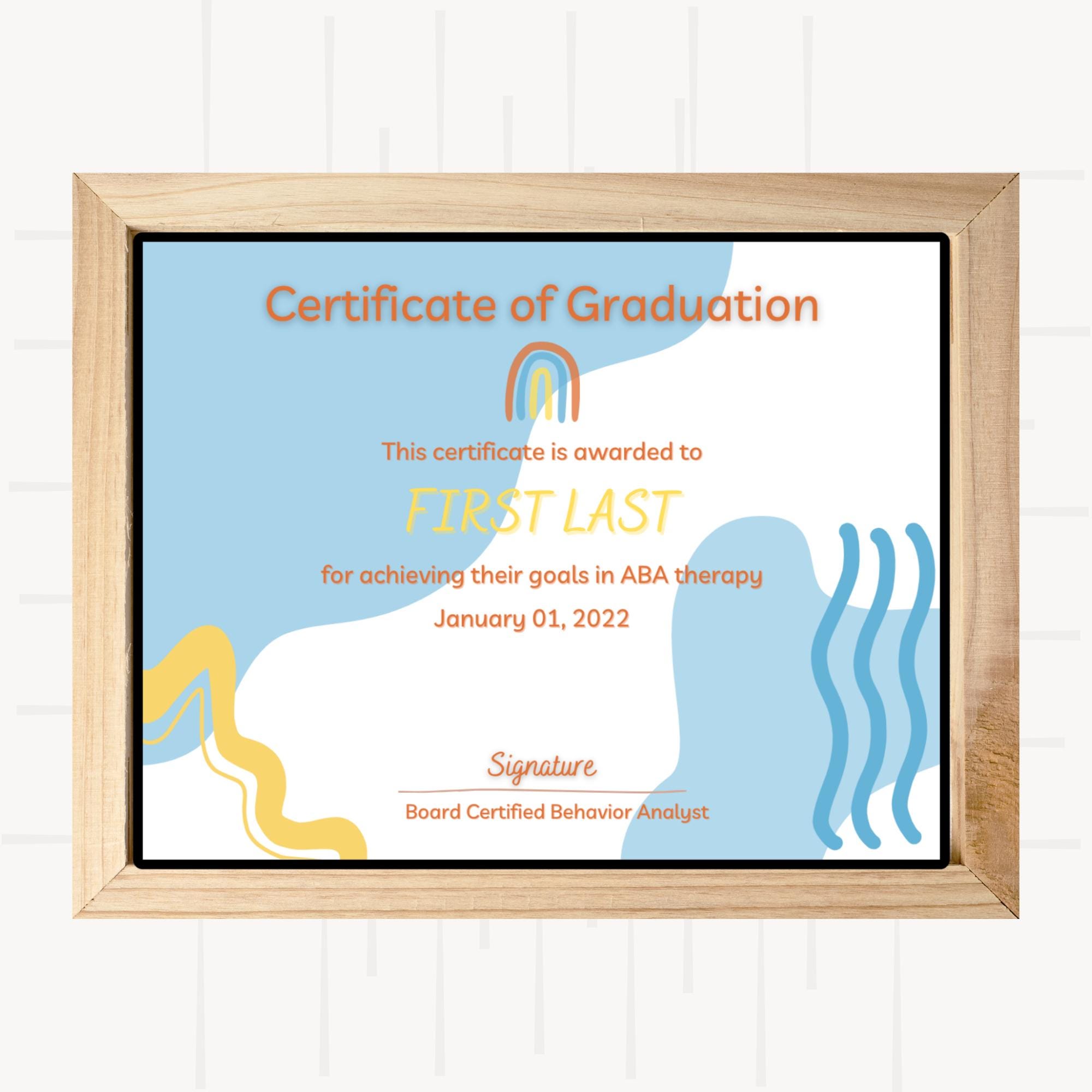 Therapy Graduation Certificate Template (cool Modern Theme); for ...