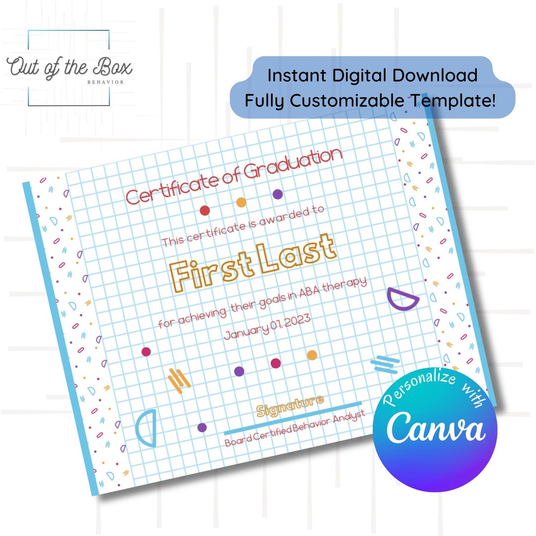 Therapy Graduation Certificate or Diploma; Award From Therapist (slp ...