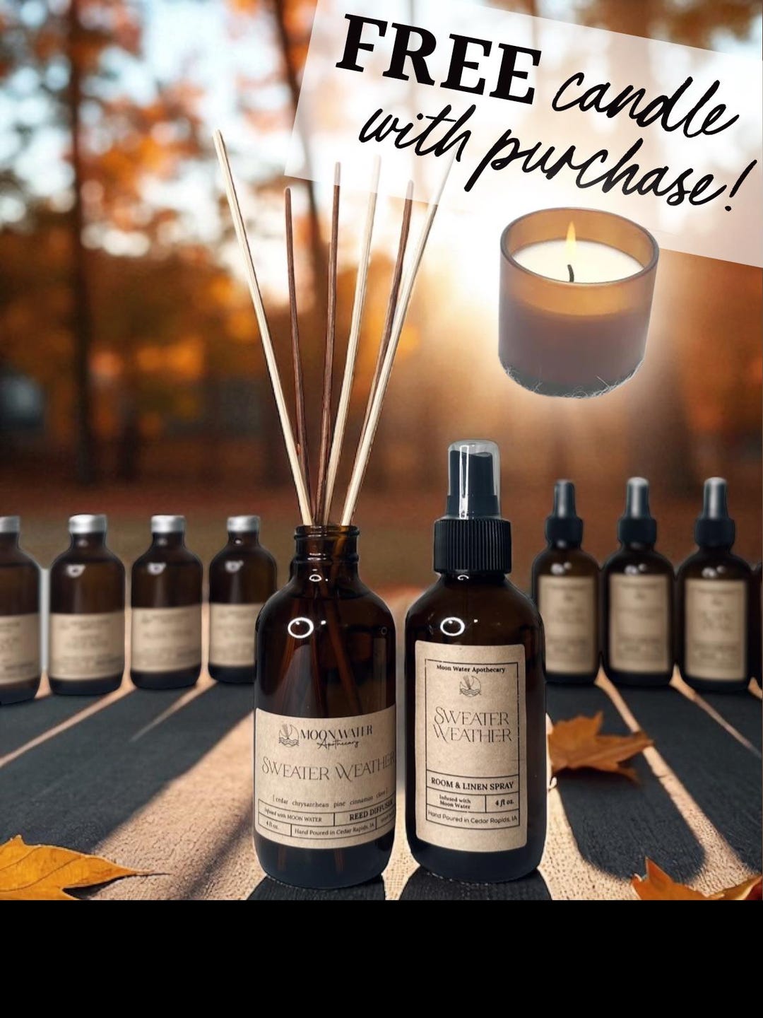 Fall Room Spray & Diffuser Set – 6pc Autumn Bundle W/ FREE Candle ...