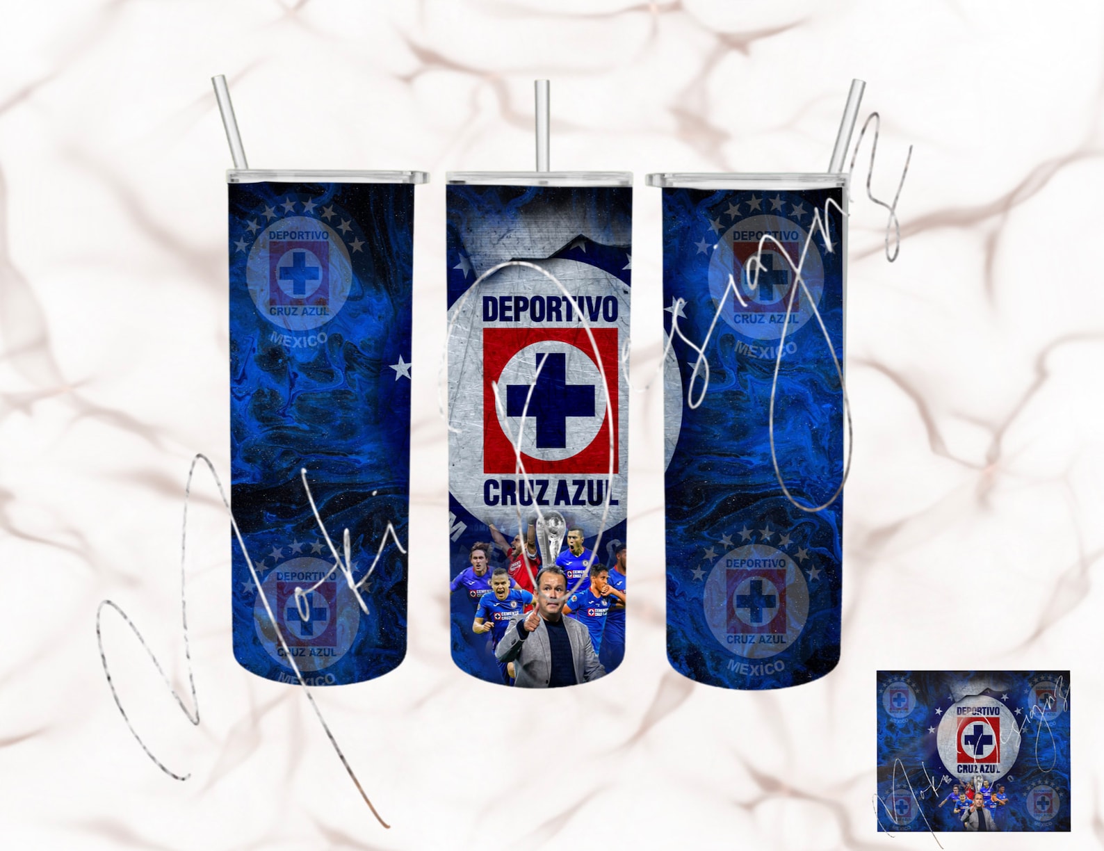 Cruz Azul Tumbler,mexican Soccer Team, Tumbler Wrap,cruz Azul , Tumbler ...