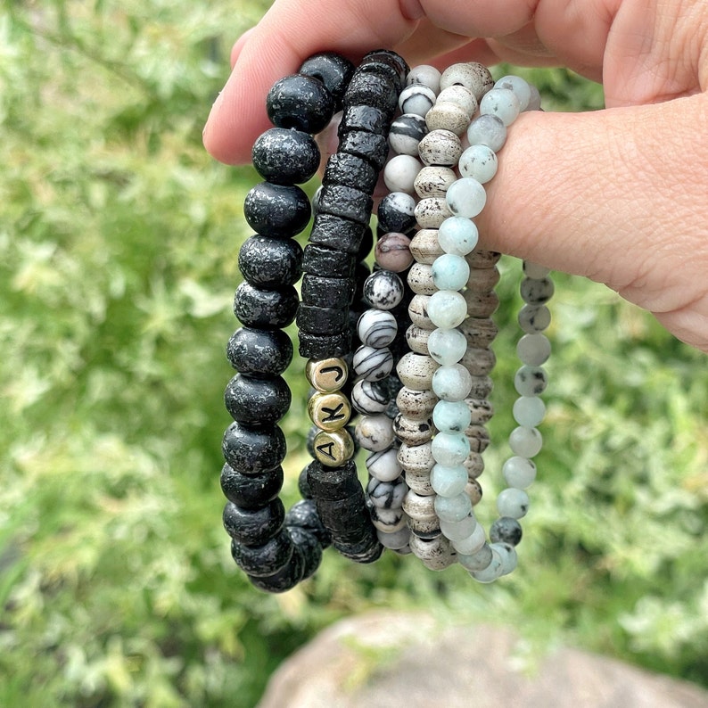 Men's Beaded Bracelets Guys Stretch Bracelet Unisex - Etsy