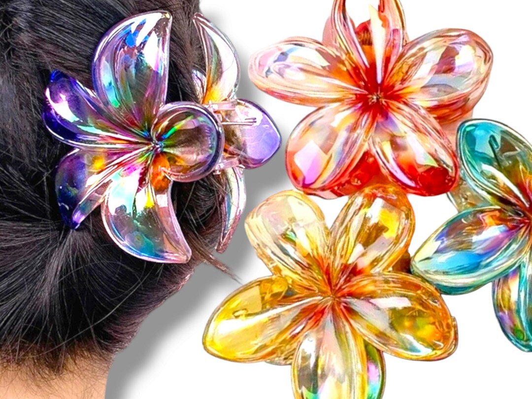 Tropic Daisies Hair Claw Clips, Floral Hair Accessories, 4 Piece Set - Etsy