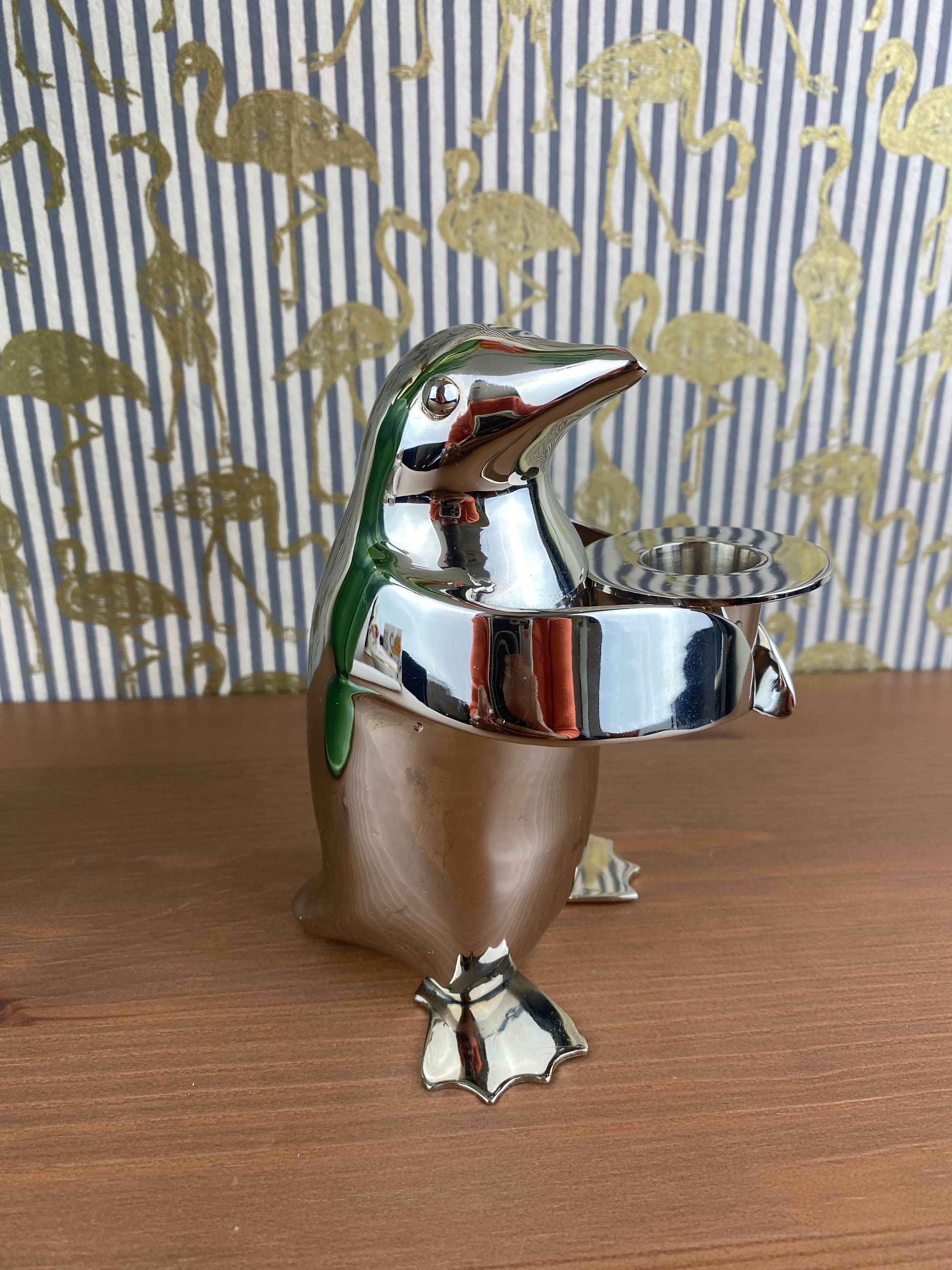 Restoration Hardware, Silver Metal Penguin Candle Holder - Etsy