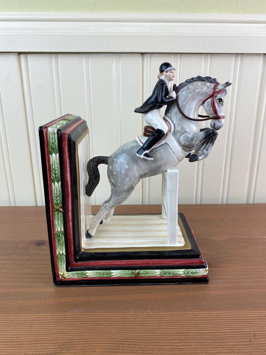Fitz and Floyd Classic Equestrian English Rider Bookend, Book Lover ...