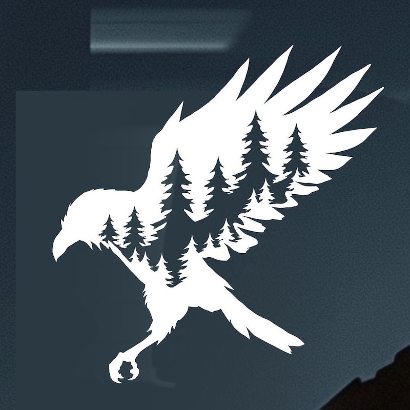 Black Raven Car Window Sticker - Etsy