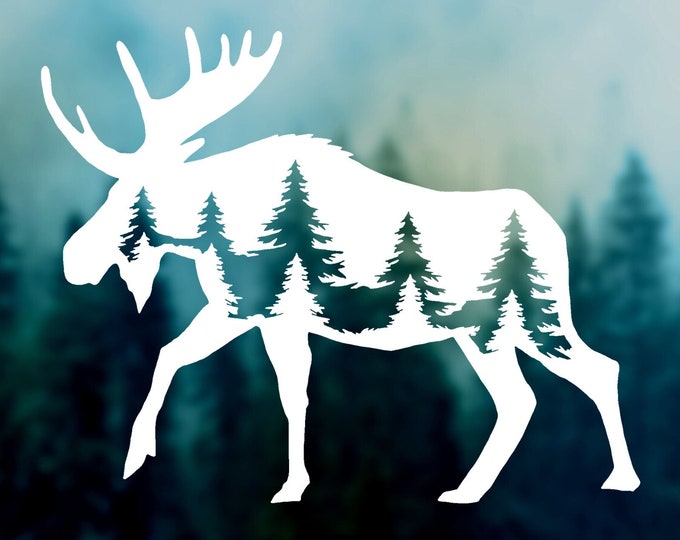Moose Waterproof Vinyl Sticker, UV Resistant Decal, Car Truck Window ...