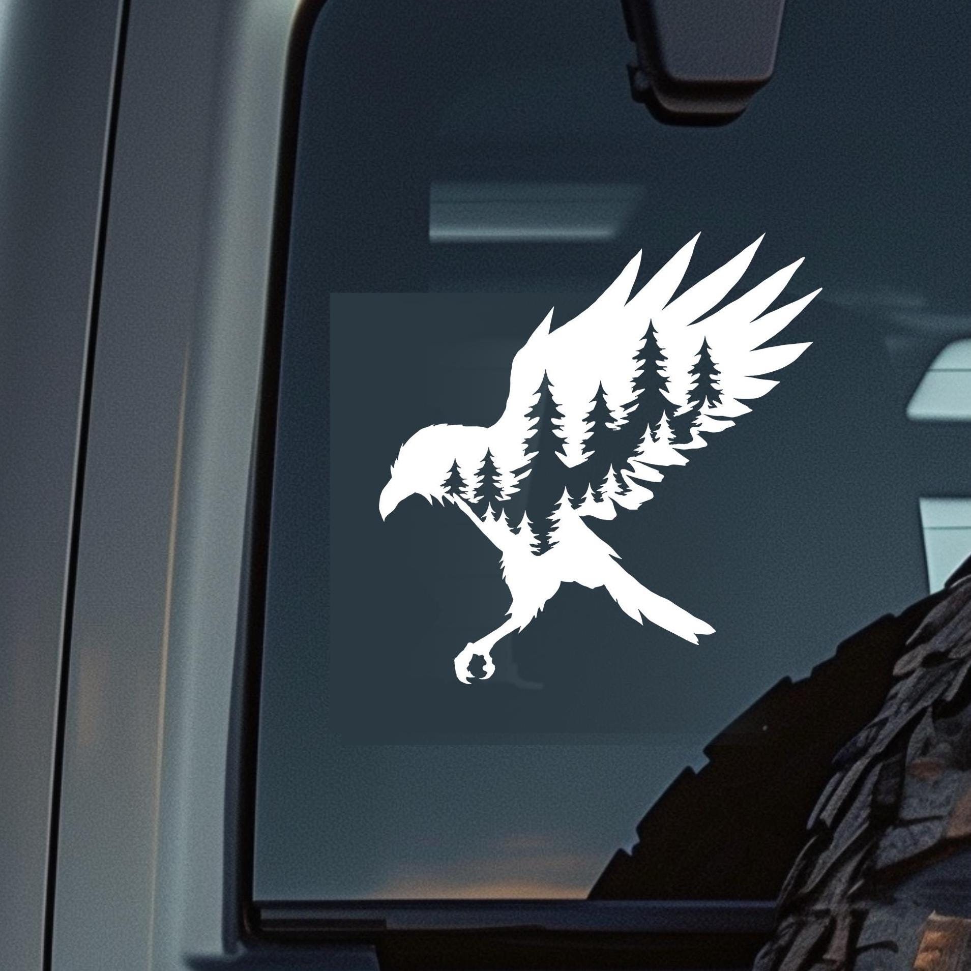 Raven Decal Raven Sticker Bird Sticker Bird Car Decal Bumper Sticker ...
