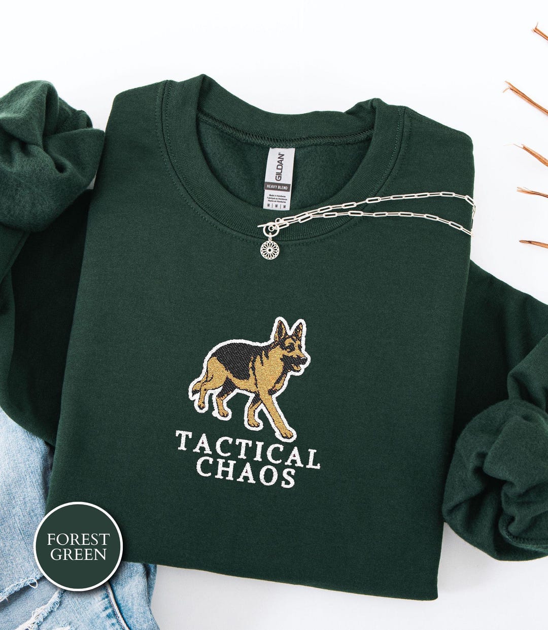 Embroidered German Shepherd Sweater Soft Dog Crewneck Gift for Shepherd ...