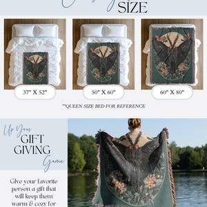 Mothman Woven Blanket Cryptid Throw Blanket Cottagecore Mothman Cotton ...