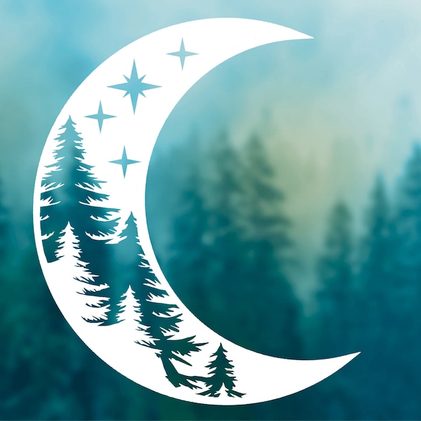 Crescent Moon Decal - Etsy