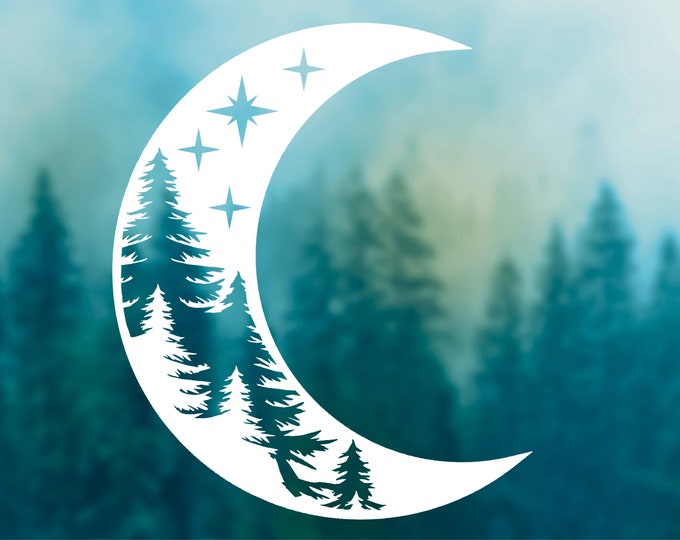 Holographic Celestial New Moon Vinyl Decal / Sticker - Etsy