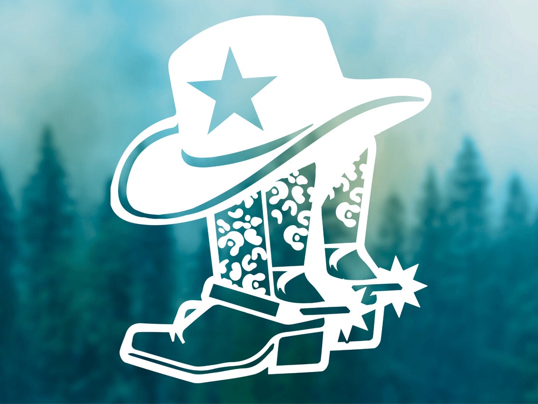 Western Cute Cowboy Boots Decal for Car Window Decal Howdy Sticker ...