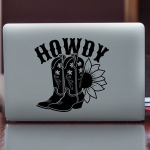 Western Cute Cowboy Boots Decal for Car Window Decal Howdy Sticker ...