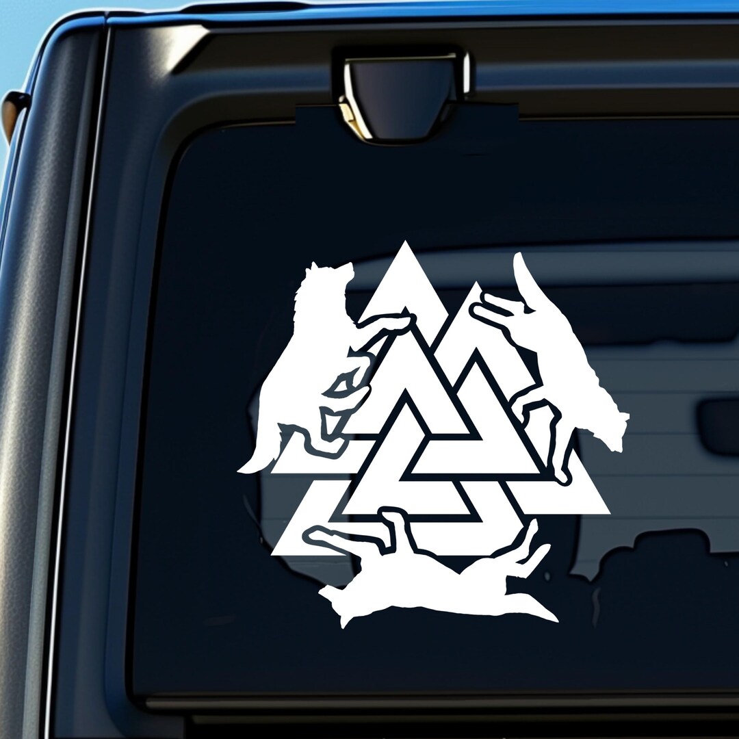 Viking Wolf Decal Norse Style Celtic Knot Car Window Sticker ...
