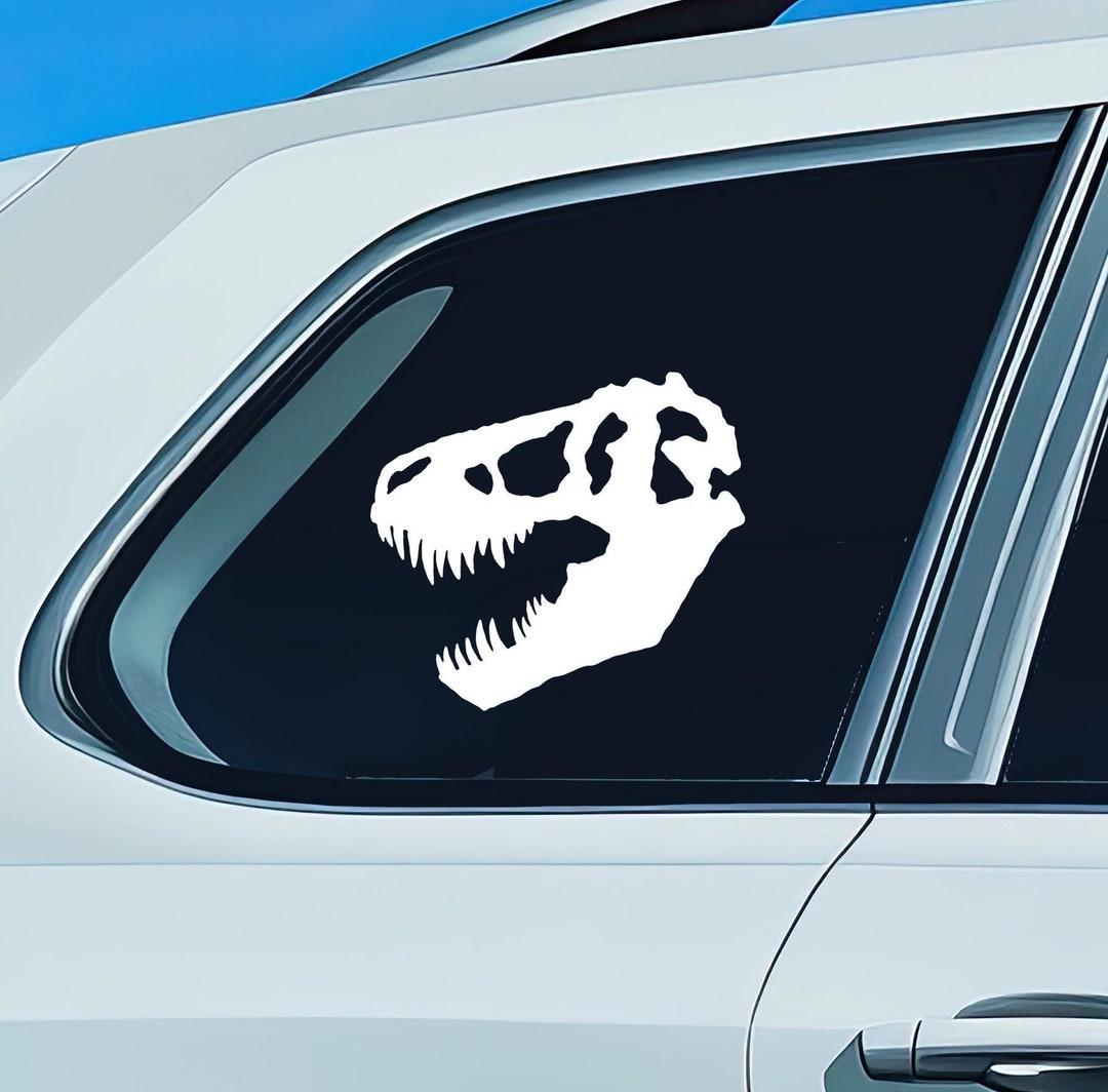T-REX Skull Dinosaur Decal Car Decal Dino Sticker Dinosaur Skull Decal ...