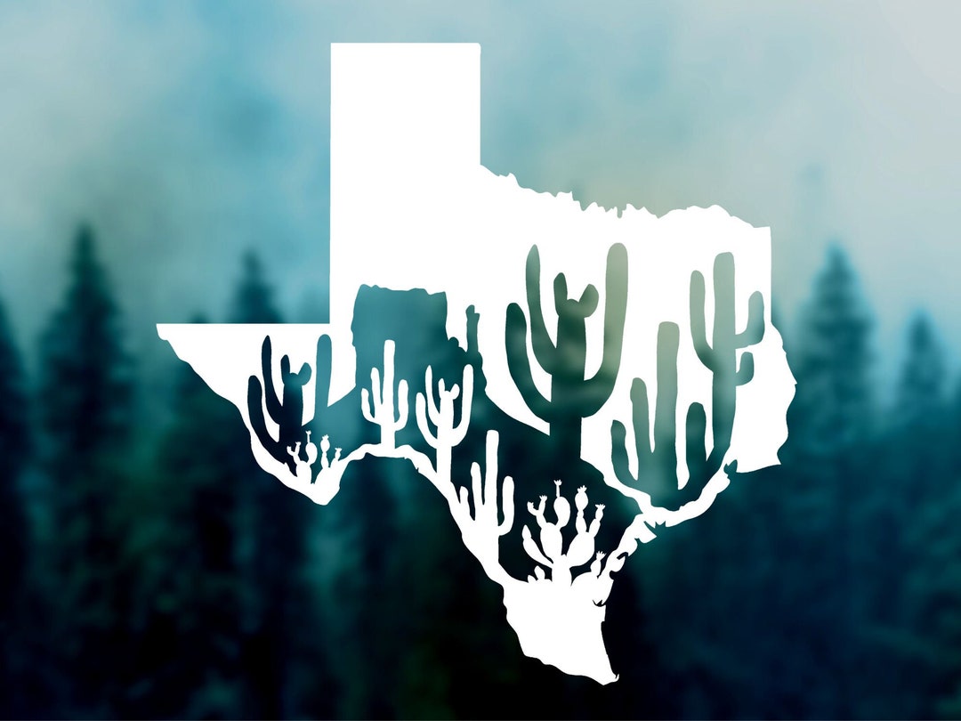TEXAS State With Cactus Decal | Car Decal, United States Sticker ...