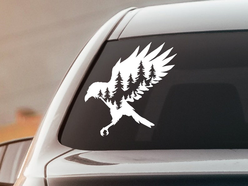 Raven Decal Raven Sticker Bird Stickers Bird Car Decal - Etsy