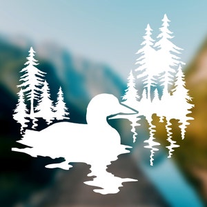 Loon Sticker | Loon Vinyl Decal | Lake Sticker | Lake Decal ...