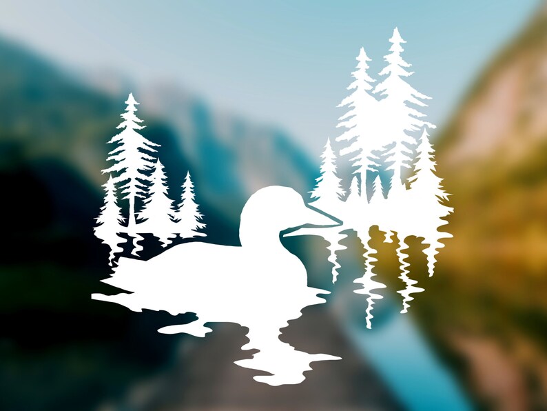 Loon Sticker Loon Vinyl Decal Lake Sticker Lake Decal - Etsy