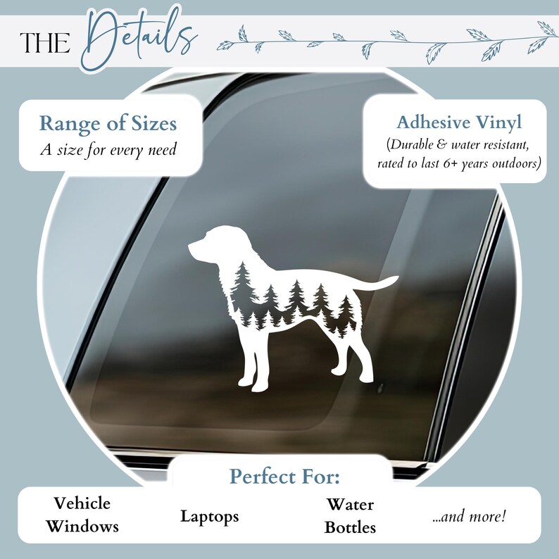 Labrador Decal Car Decal Labrador Sticker Vinyl Sticker for Car Window ...