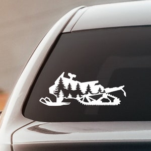 Snowmobile With Trees Decal | Car Decal, Ski Doo Skidoo Sticker ...