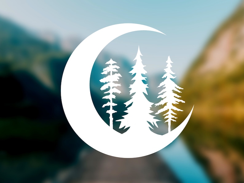 Crescent Moon Decal Tree Stickers Nature Stickers Nature - Etsy