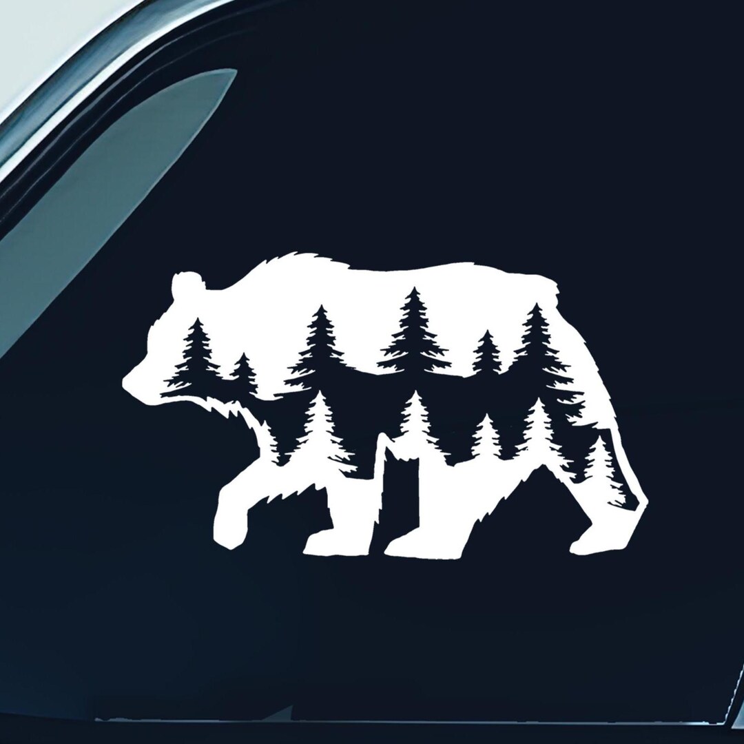 Bear Decal for Car Window | Car Decal Grizzly Black Bear Sticker ...