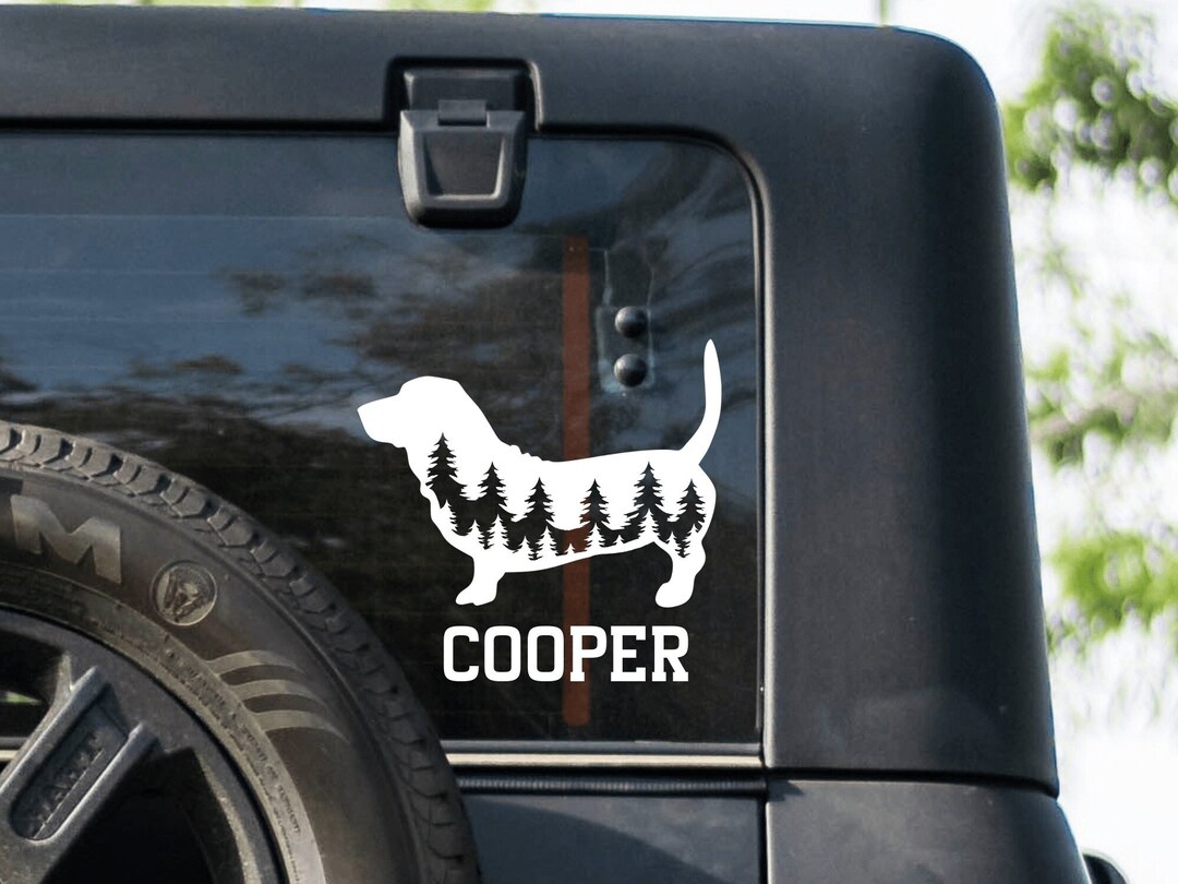 Custom Basset Hound Dog Decal Car Decal Bassett Hound Sticker Durable ...