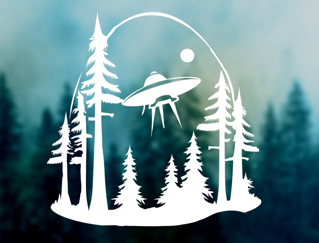 UFO Sticker Alien Sticker Spaceship Sticker Water Bottle Vinyl Sticker ...