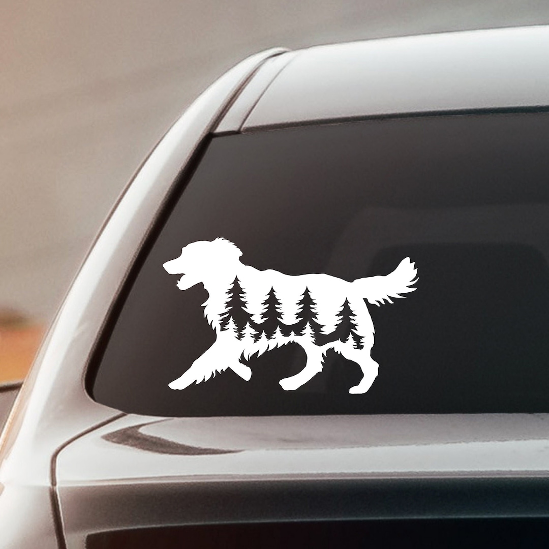 Golden Retriever Dog Car Window Decal Waterproof Vinyl Car Sticker for ...