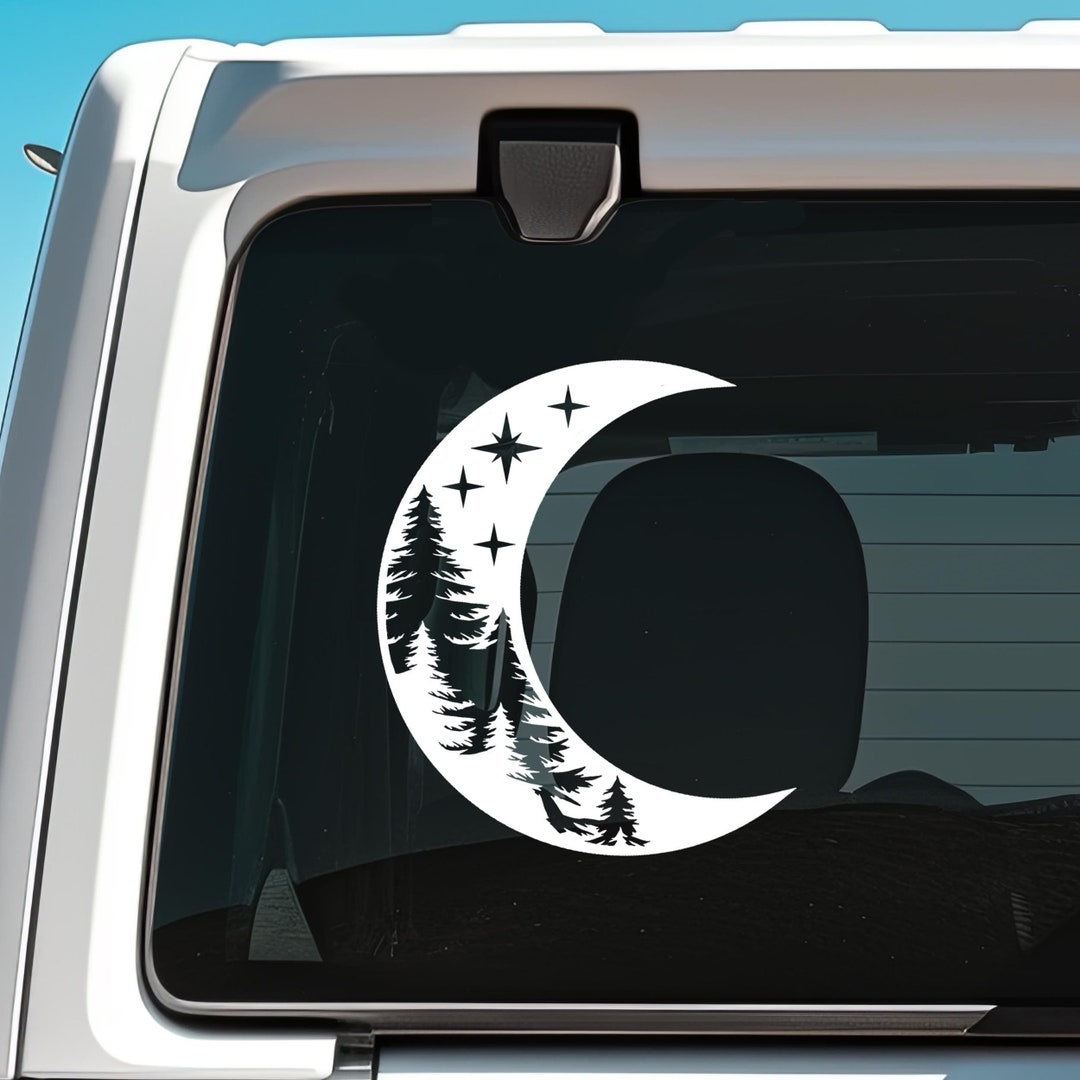 Crescent Moon Decal Car Decal Crescent Moon Astrology Sticker Durable ...