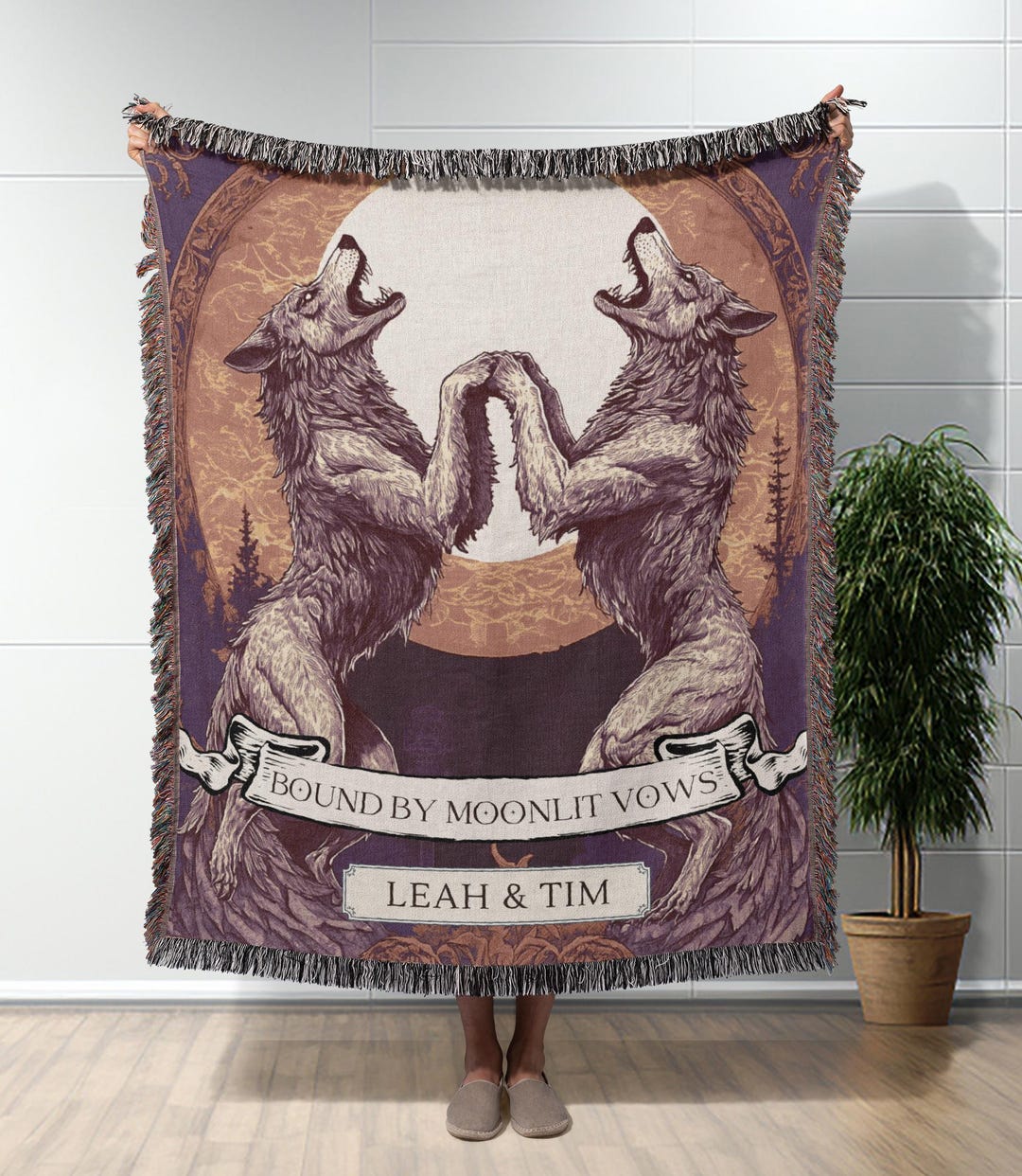 Werewolf Couple Personalized Blanket Gift for Anniversary Gift for ...