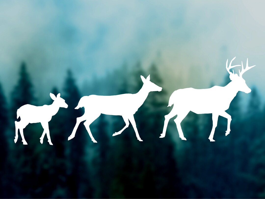 Deer Family Decal | Deer Sticker, Deer Stickers, Nature Car Decal ...