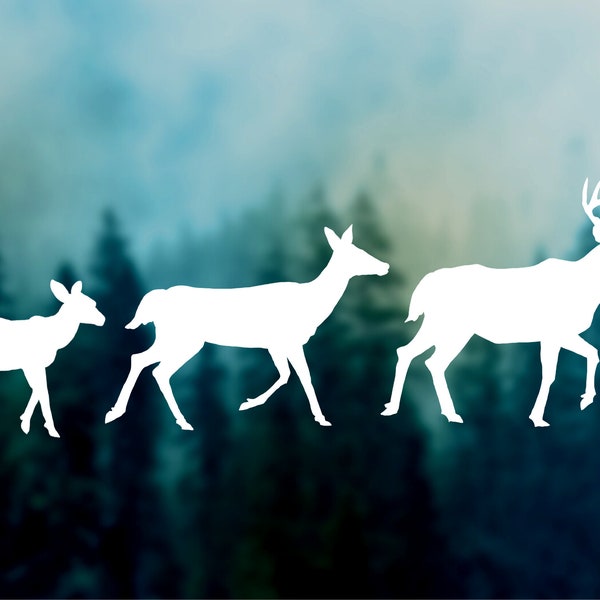 Deer Family Car Decal - Etsy