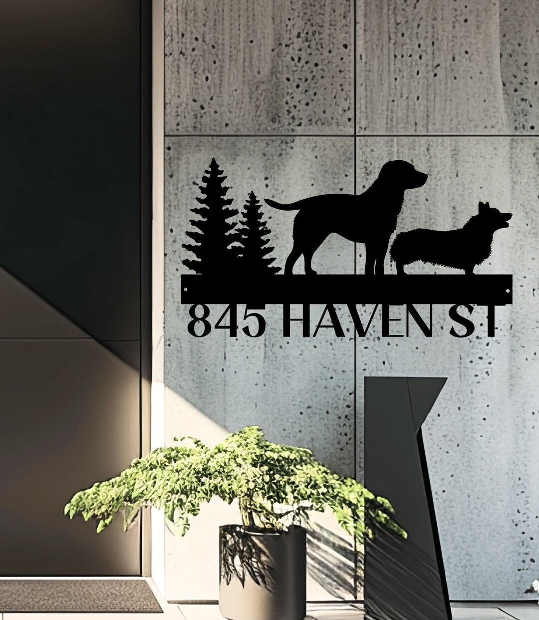 Custom Metal House Address Sign for Housewarming Gift Dog Mom Sign for ...