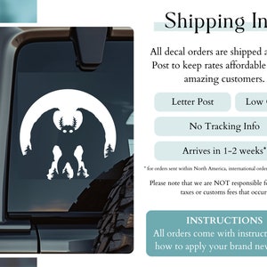 Mothman Car Decal Mothman Sticker Bumper Sticker for Cars Cryptid Vinyl ...