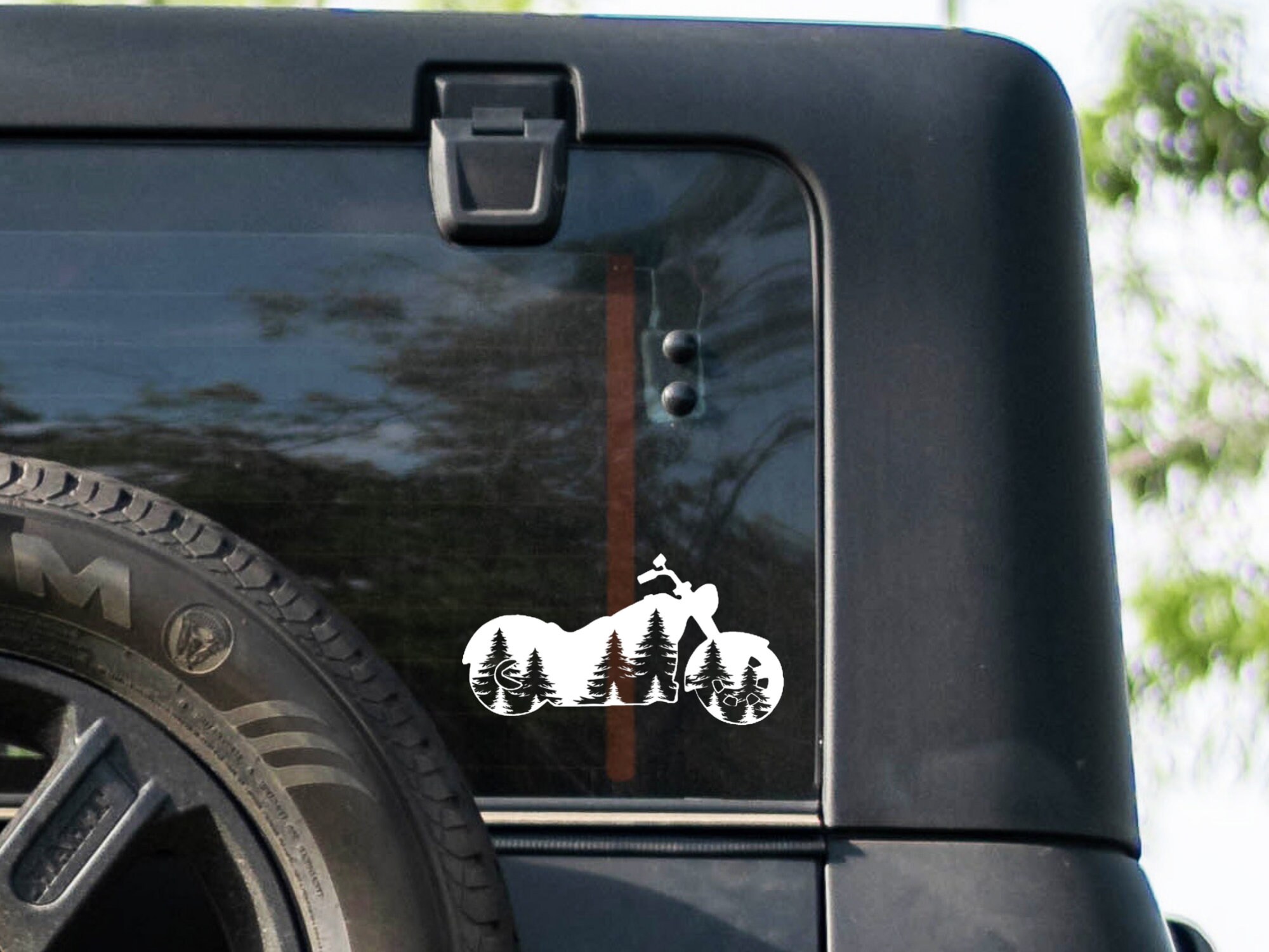 Motorcycle With Trees Decal Car Decal Motorbike Sticker - Etsy