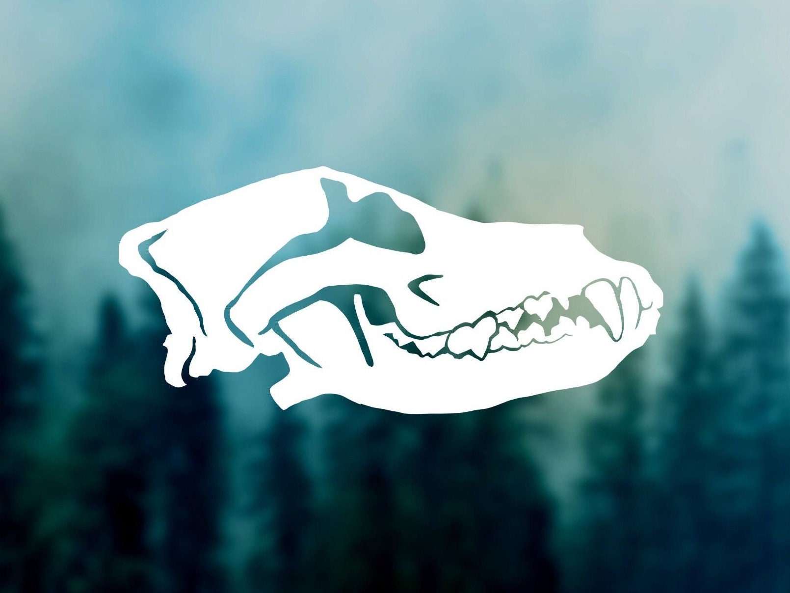 Wolf Skull Decal Car Decal Wolf Skull Sticker Durable - Etsy