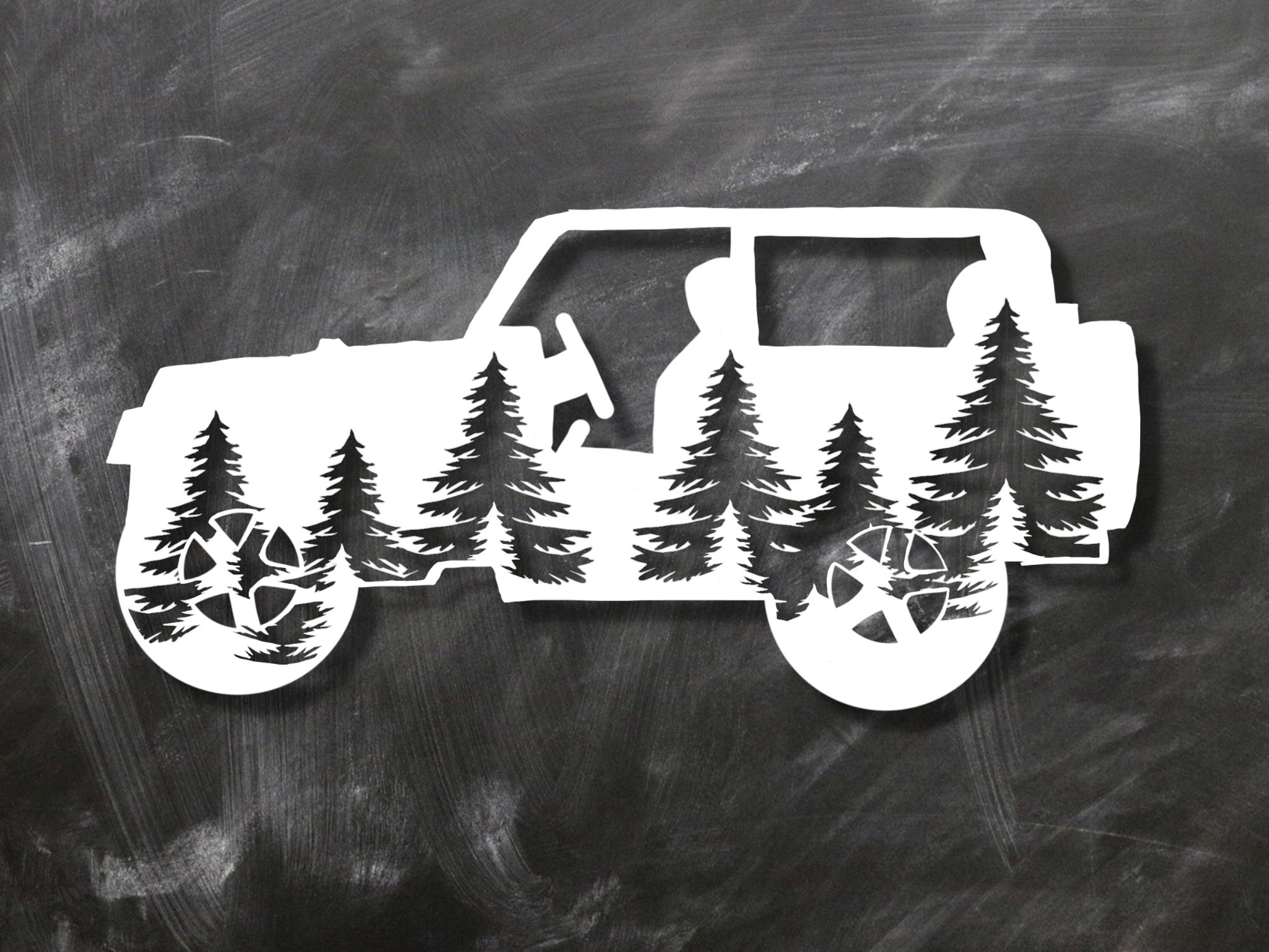 Off-road Vehicle With Trees Decal Car Decal 4x4 Nature - Etsy