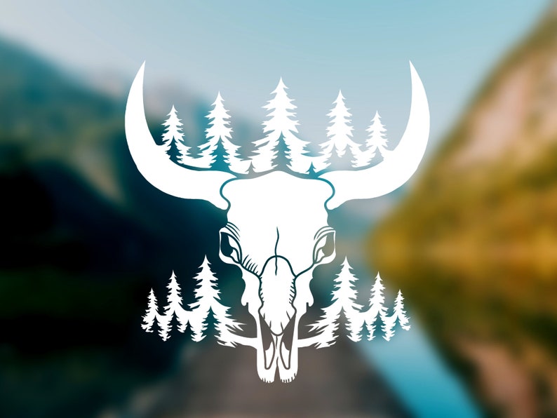 Cow Skull Decal Bull Skull Stickers Nature Stickers Nature - Etsy