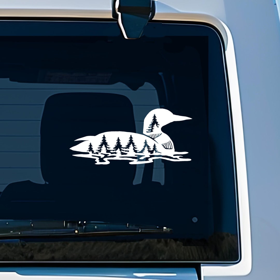 Loon With Trees Decal Car Decal Loon on a Lake Sticker Durable ...