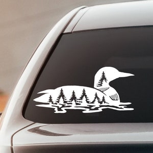 Loon With Trees Decal Car Decal Loon on a Lake Sticker Durable ...