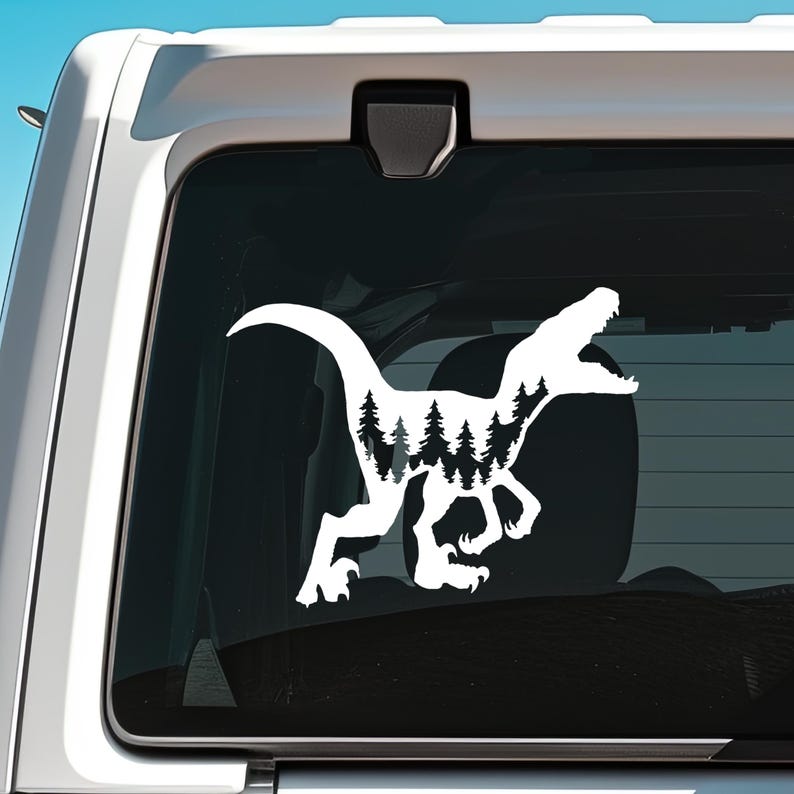 Raptor Dinosaur Decal Car Decal Raptor Dino Sticker Durable Waterproof ...